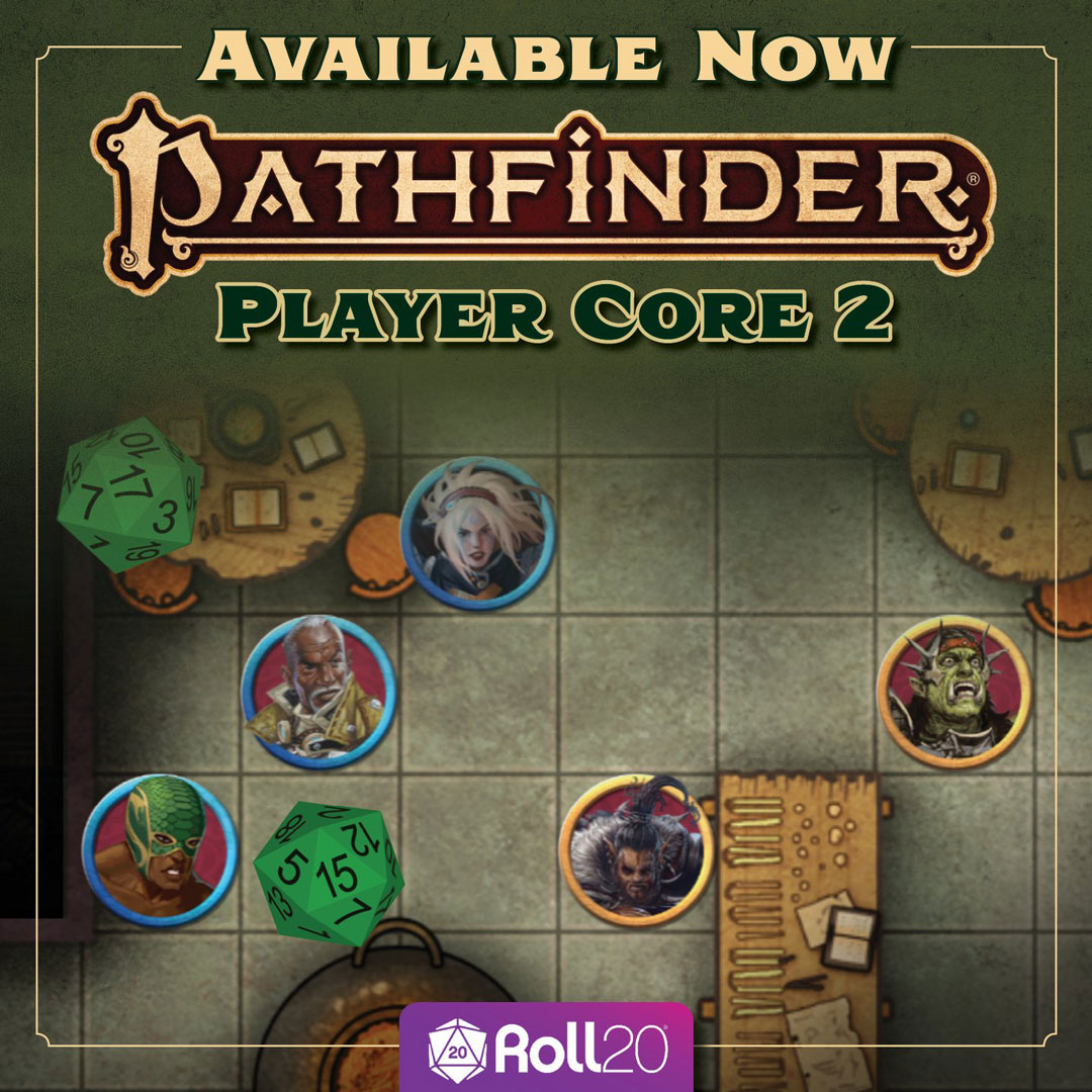 Pathfinder Player Core 2 está disponível no Roll20 - Legião RPG